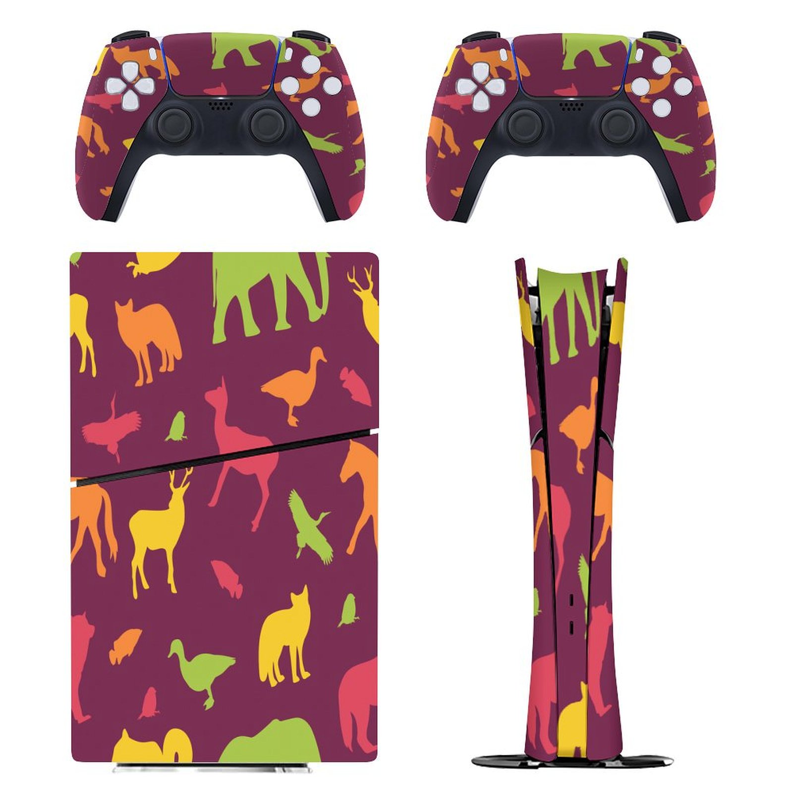 Pattern，animals，Red PS5/PS5 Slim Digital Disc Skin Sticker For Console ...