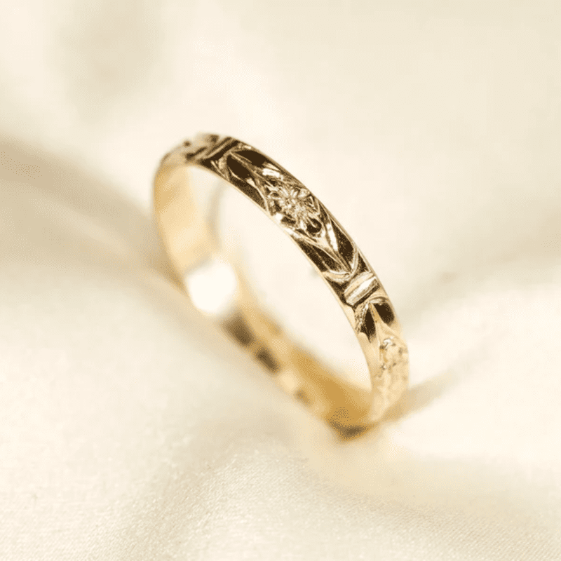 Pattern ring in 14k Yellow Gold Finish - Proposal Ring Valentines day ...