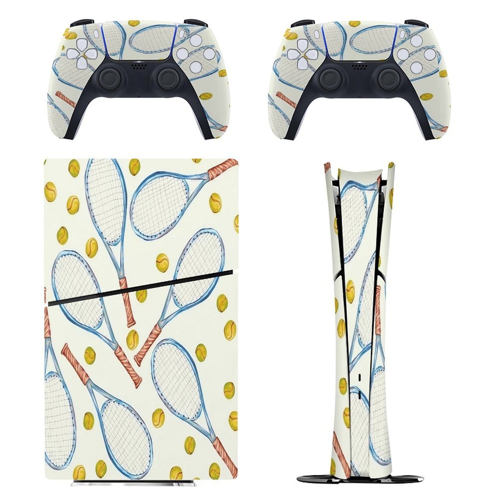 Pattern with Tennis Rackets with Tennis Balls PS5/PS5 Pro/PS5 Slim ...