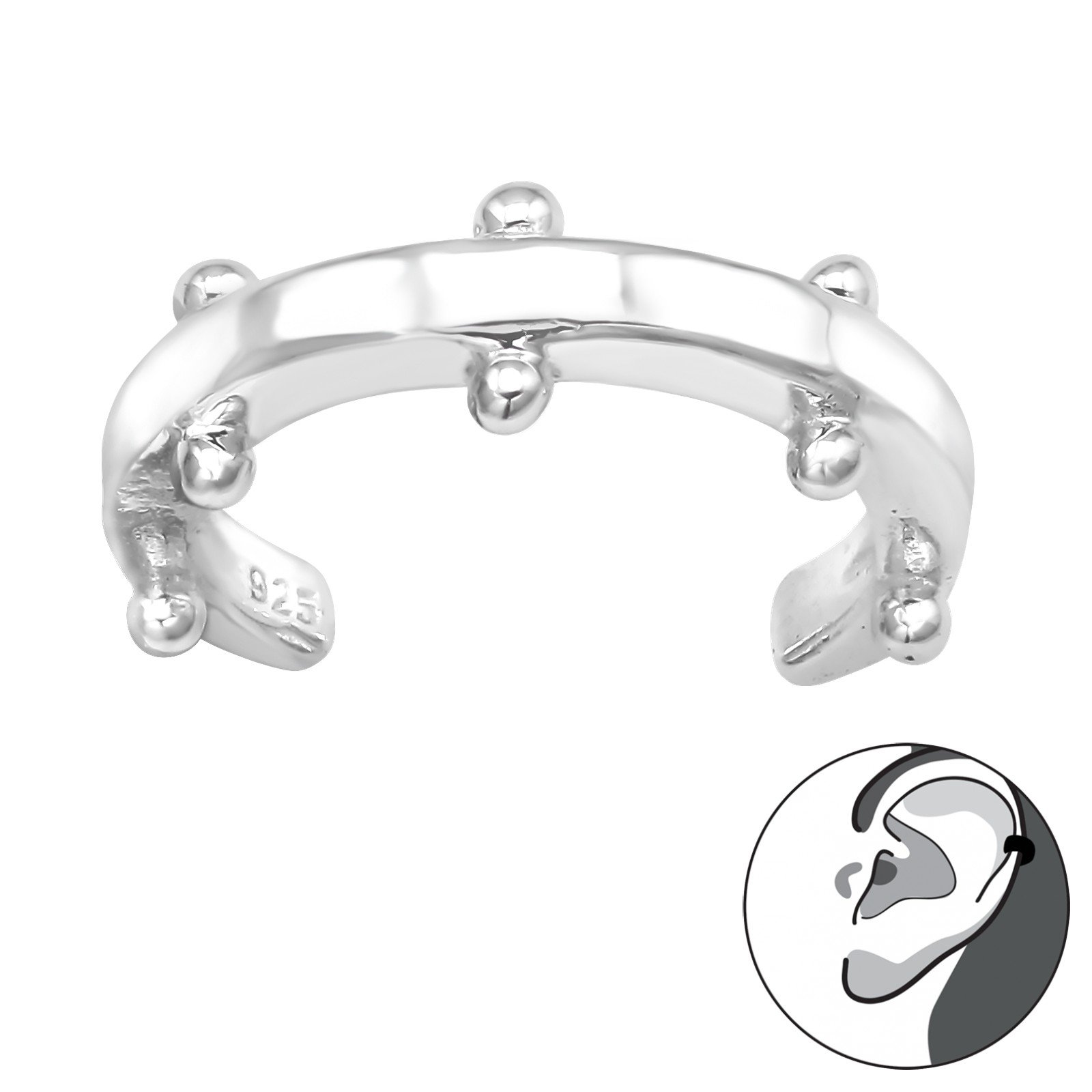 Sterling Silver Skeleton Hand Ear Cuff Earring, One Piece - Walmart.com