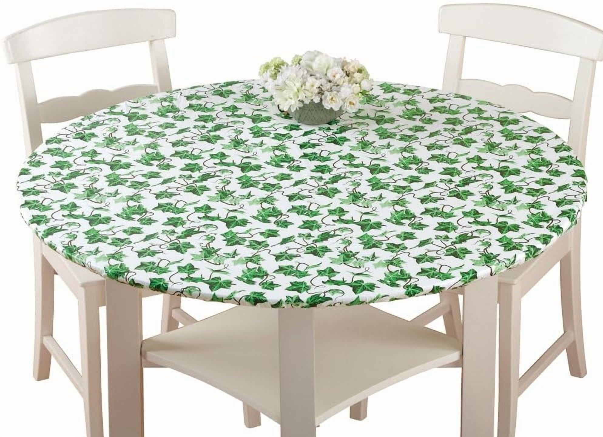 . Patterned Fitted Table Cover with Soft Flannel Backing and Durable ...