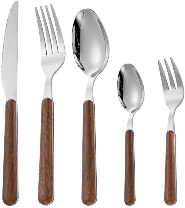 Patterned Hammered Silverware Set, 40-Piece Stainless Steel Flatware ...