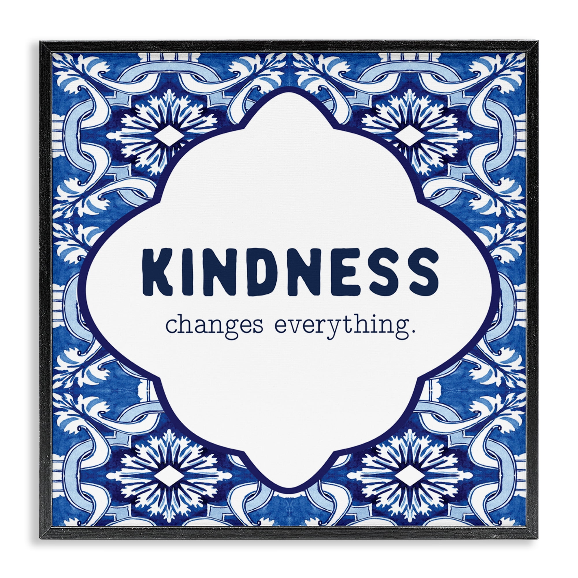 Patterned Kindness Changes Everything Black Framed Giclee Art, design ...