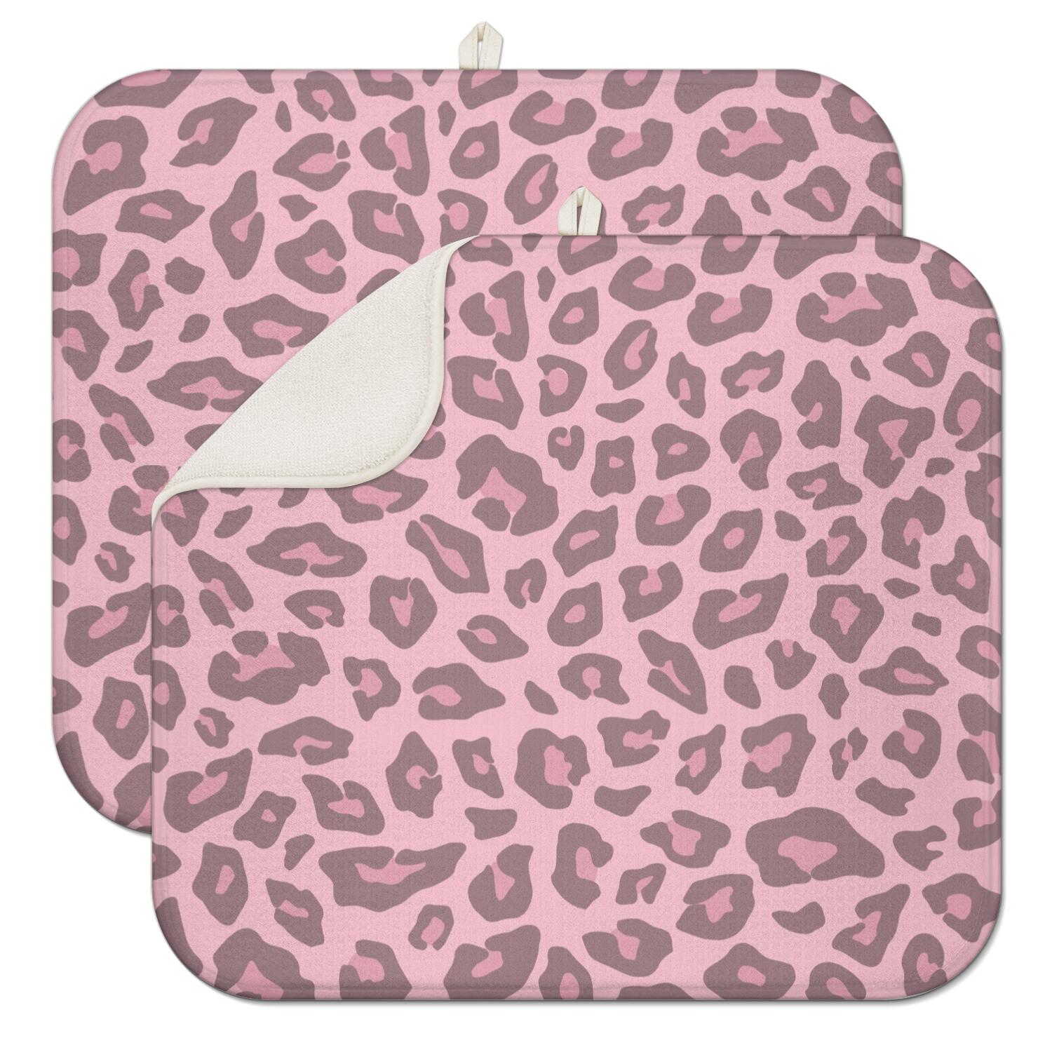 Patterned Leopard Dish Mat – Classic and Cute Cheetah Print for Animal ...