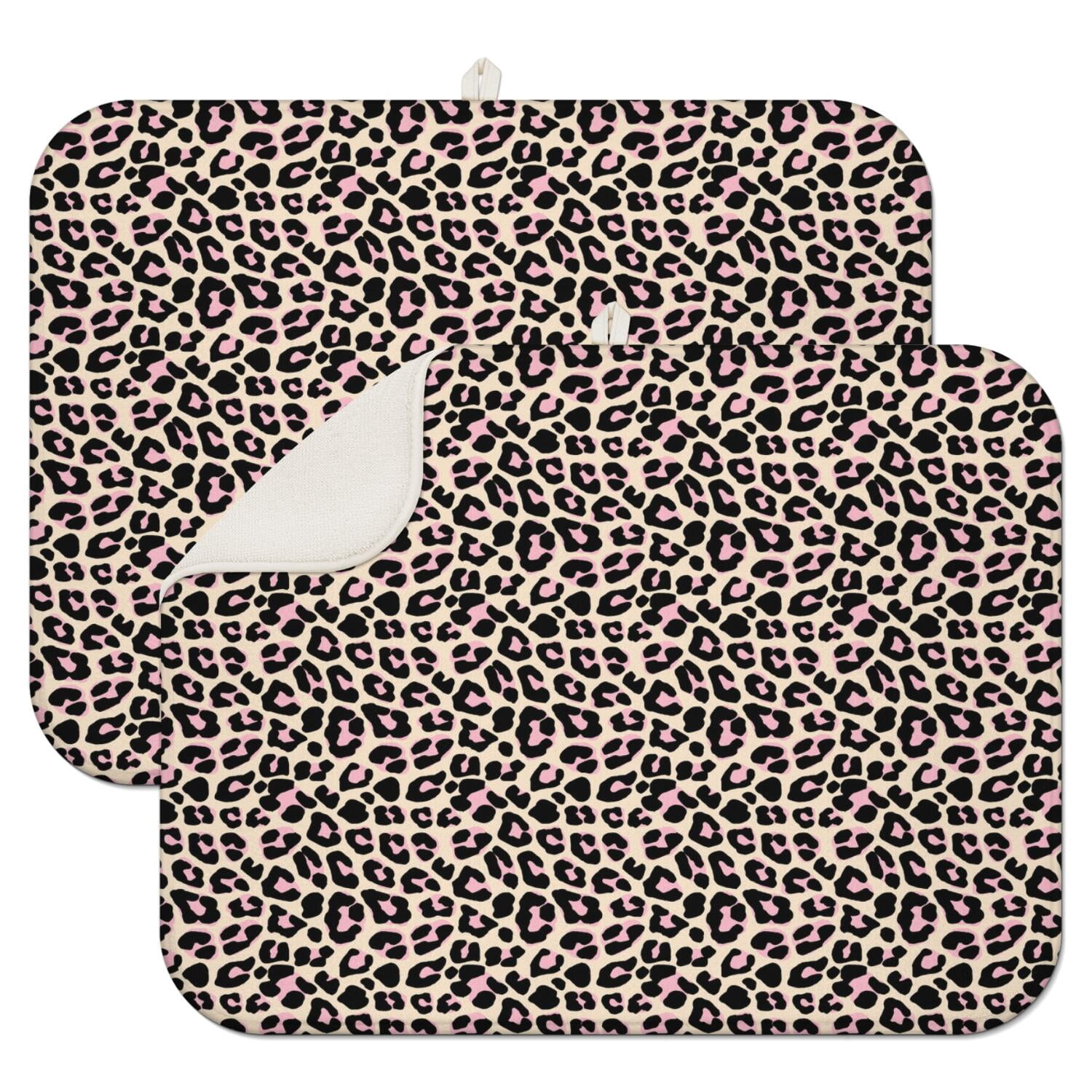 Patterned Leopard Dish Mat – Classic and Cute Cheetah Print for Animal ...