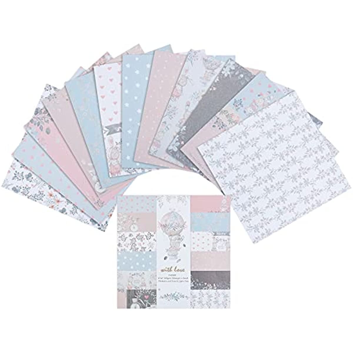 Patterned Paper Pad Scrapbook Paper Pack 24 Sheet Single-Sided Paper ...