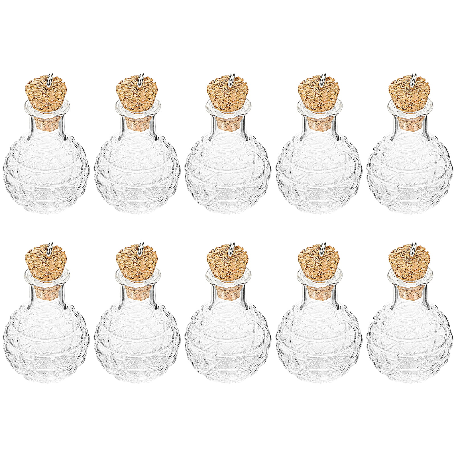 Patterned Small Glass Bottle 10 Sets Transparent Wishing Bottles ...