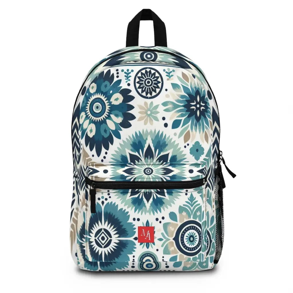 Patterned Whorls in Azure and Cream - Backpack - Walmart.com