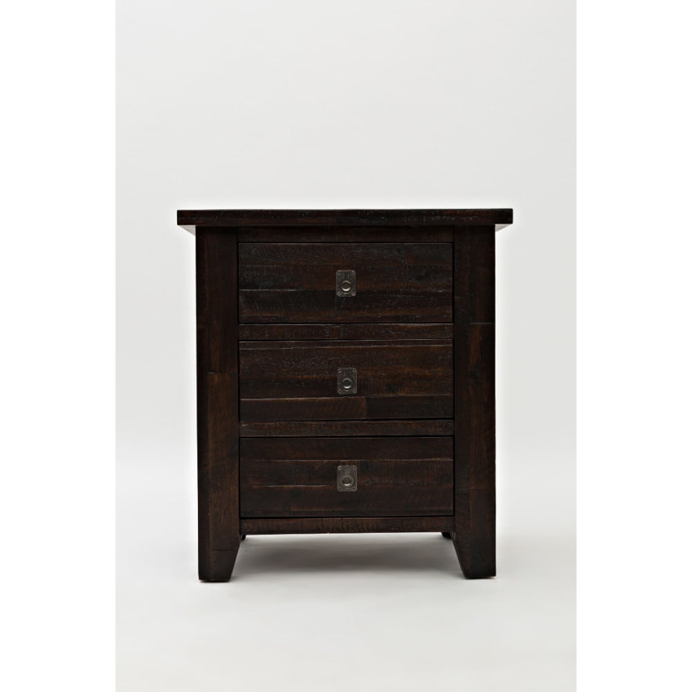 Benzara BM181526 Patterned Wooden Night Stand with 3 Drawers, Chocolate ...