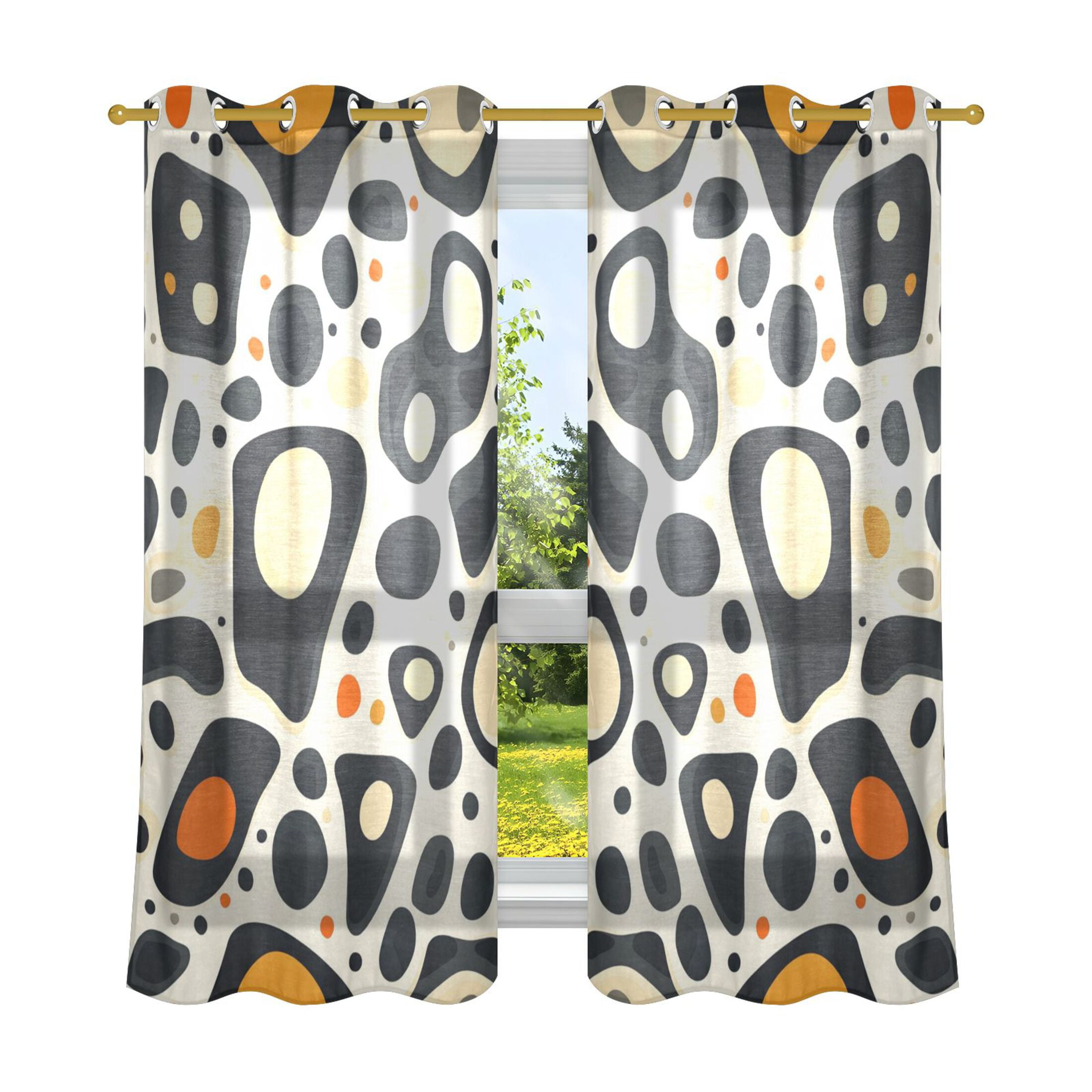 Patterns Of Abstract Leopard Prints Semi Sheer Curtains for Living Room ...
