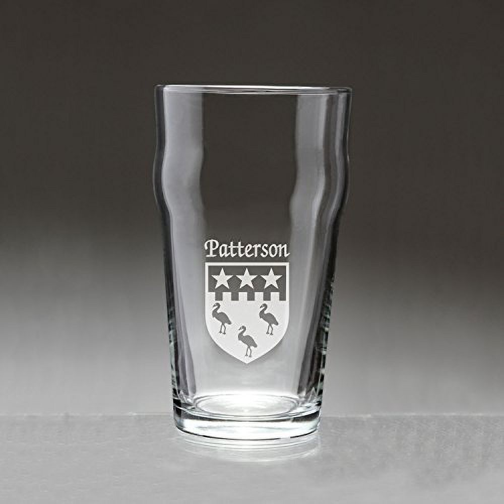 Patterson Irish Coat of Arms Pub Glasses - Set of 4 (Sand Etched ...