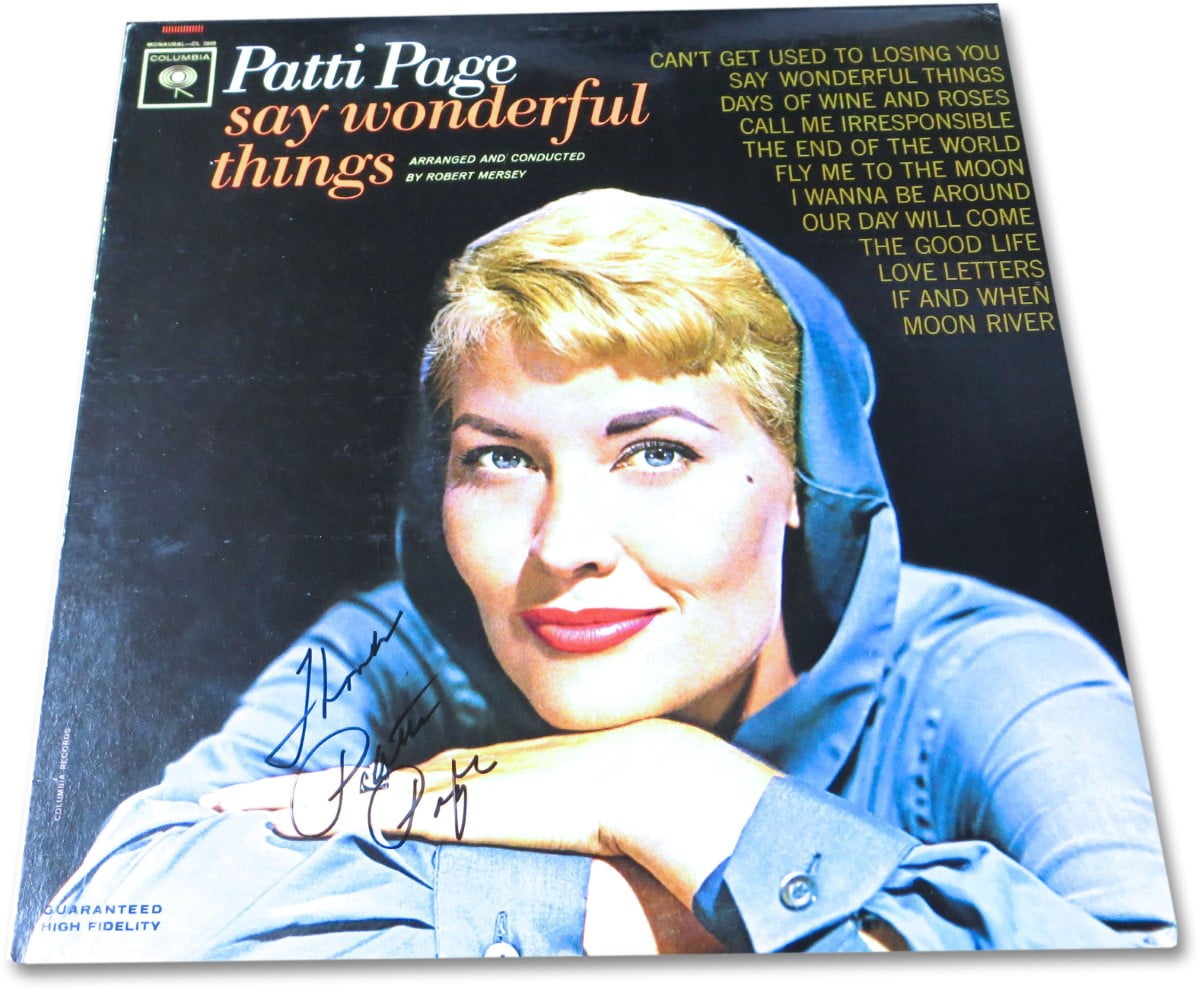 Patti Page Signed Autograph Record Album Cover Say Wonderful Things JSA ...