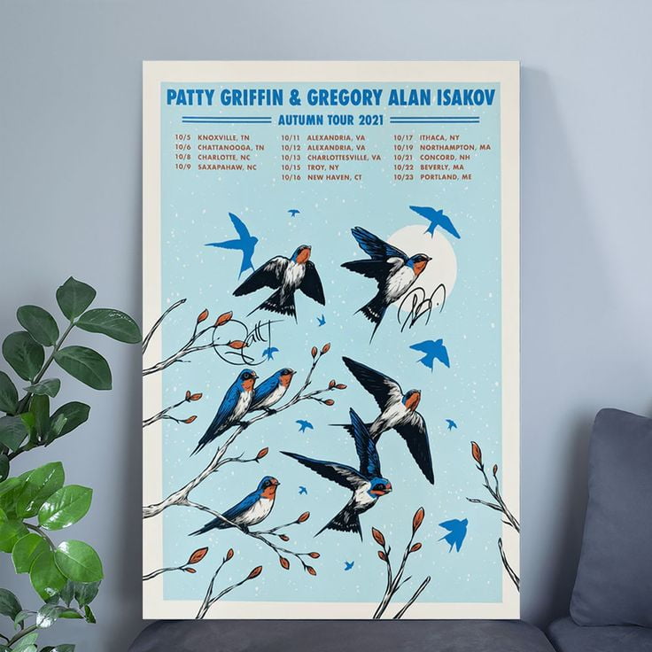 Patty Griffin & Gregory Alan Isakov 2021 Fall Tour Poster Size 24''x36 ...