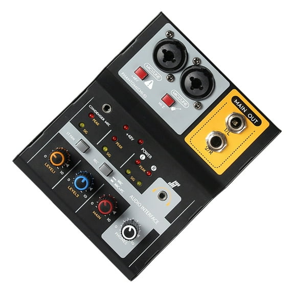 PatungKu 2 Channel Studio Mixer Sound Board Consolre USB Auditory Mixer ...