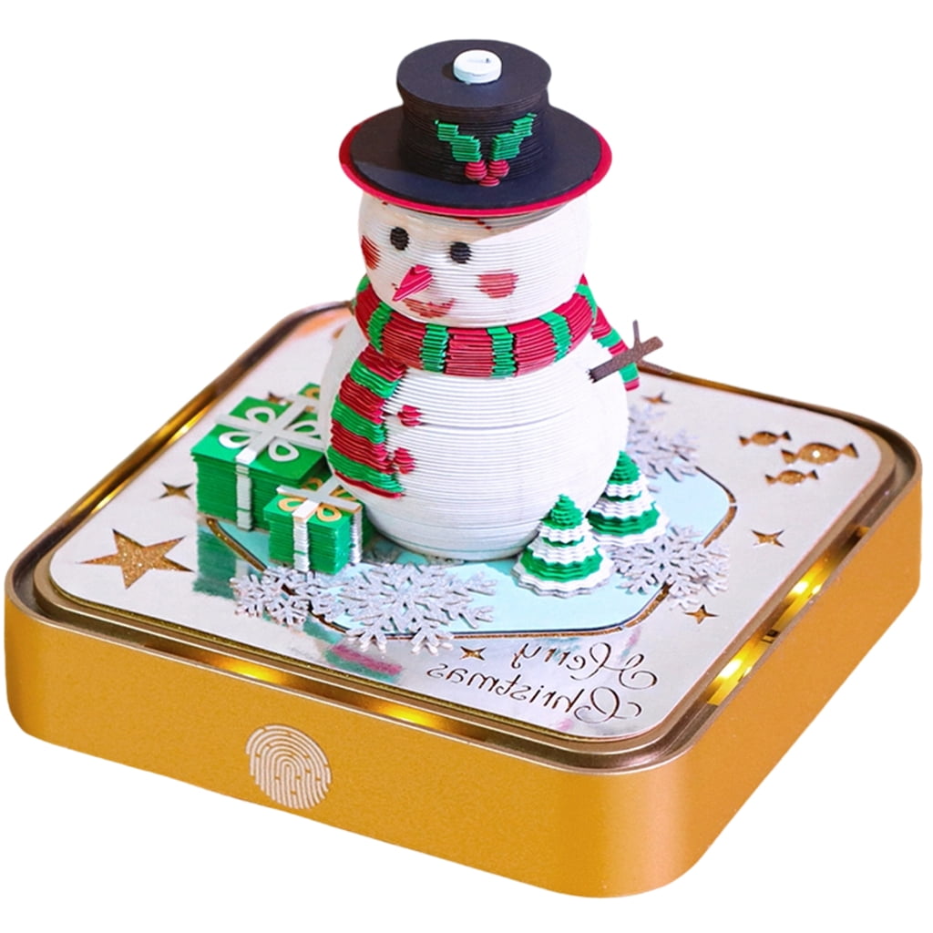 PatungKu 2026 Holiday Snowman Panoramic Paper Calendar Battery Power ...