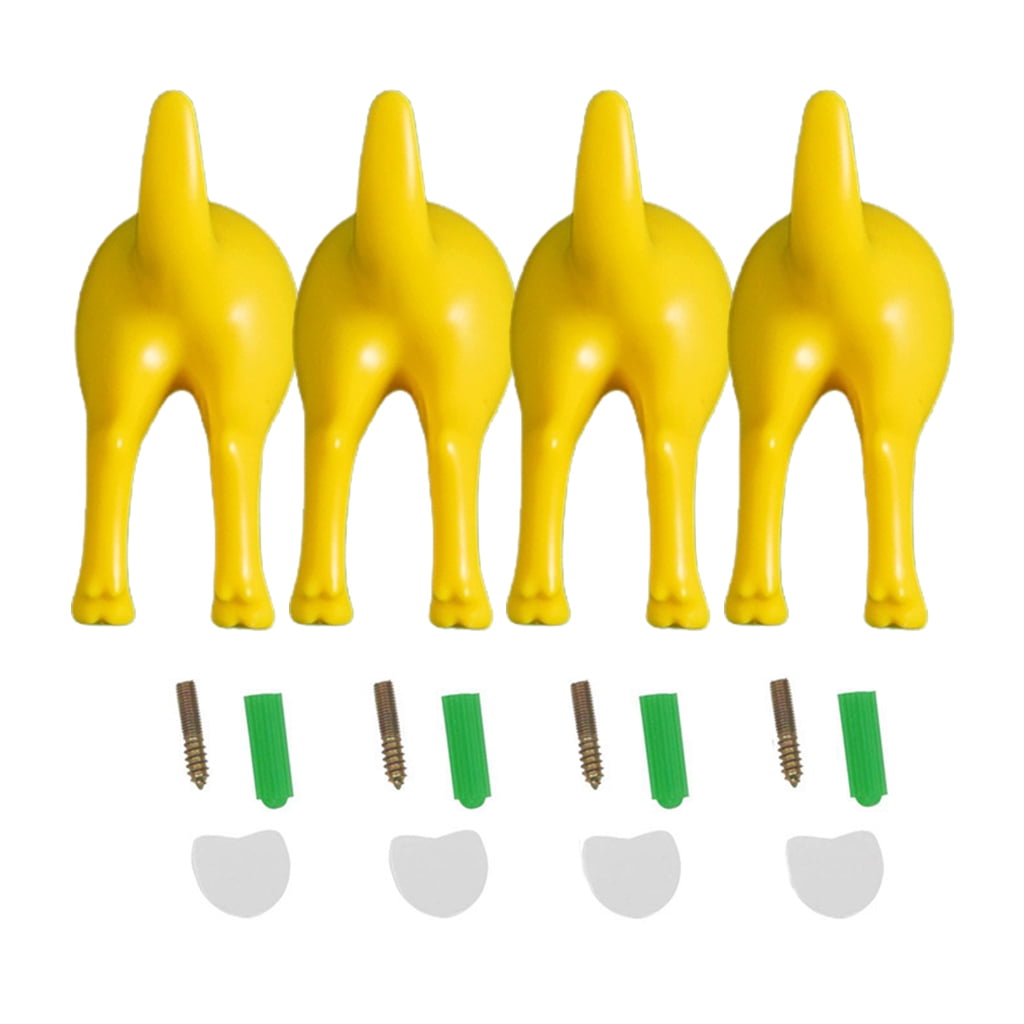 PatungKu 4Pcs Nordic Style Cute Plastic Dog Tail Hooks with Screws ...