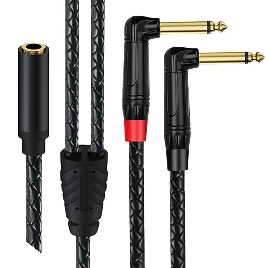 PatungKu 6.35mm/3.5mm Male Adapter Stereo to Double 6.35mm/3.5mm Female ...