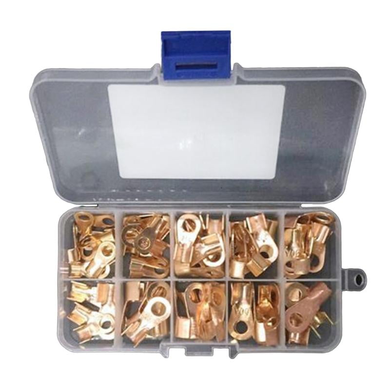 PatungKu 70pcs Copper Wire Lugs Battery Cable Lugs Battery Cable End ...