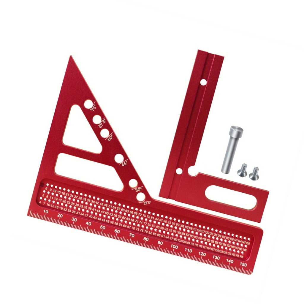 PatungKu Aluminum Miter Triangles Ruler 45°/90° Woodworking Square ...