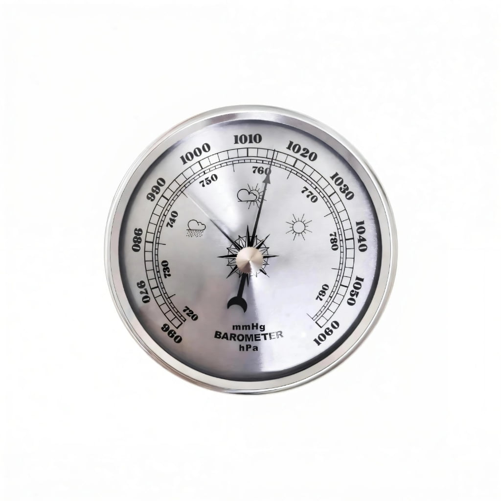 PatungKu Analog Barometer/Thermometers/Hygrometer Metal Frame Silver ...