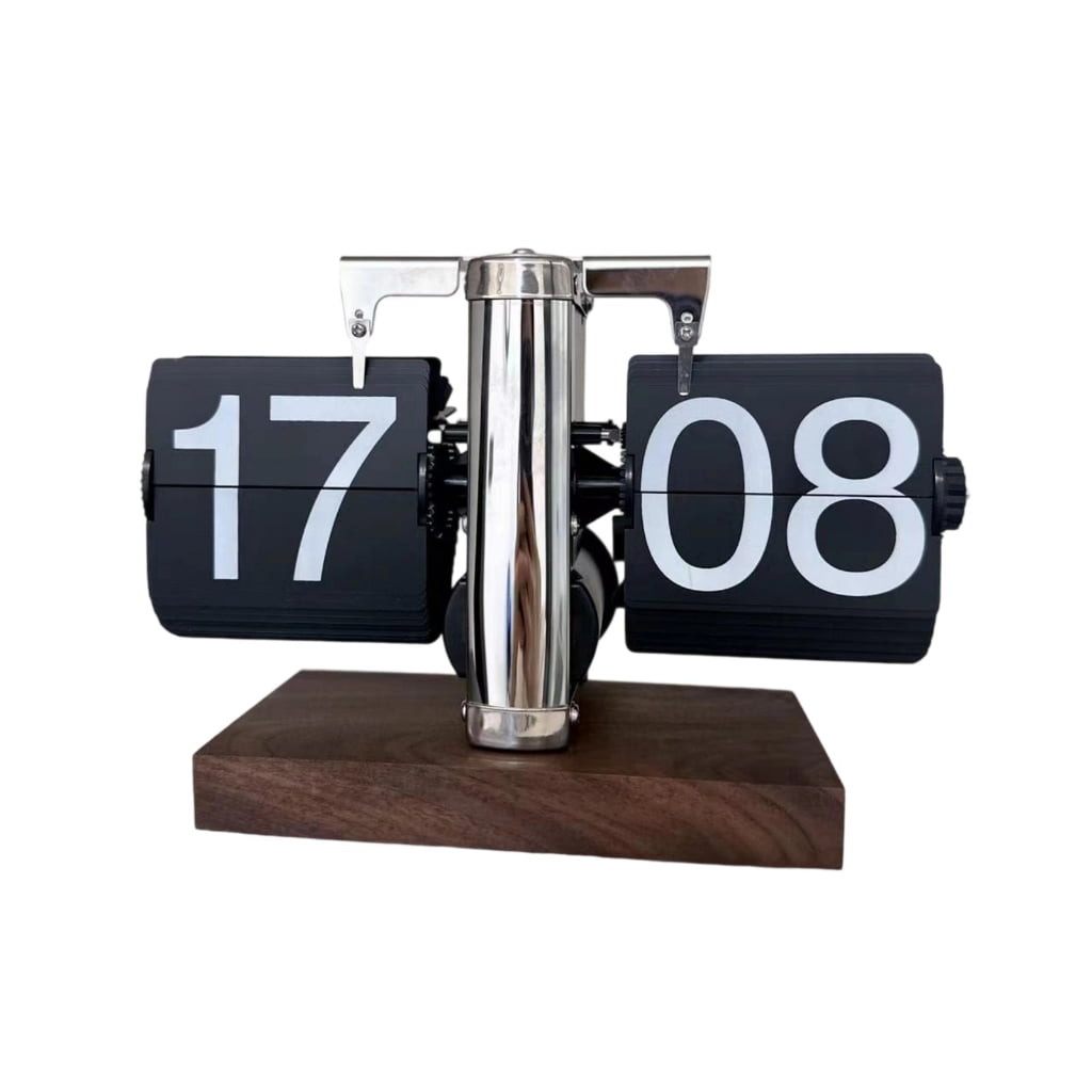 PatungKu Automatic Wooden Flip Clock 24 Hour Display Quiet Operation ...
