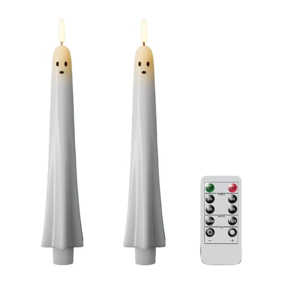 PatungKu Battery Operated Decoration Ghostly LED Taper Candle Flameless ...