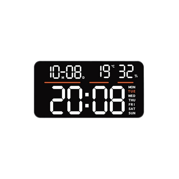 PatungKu Contemporary Electronic Wall Clock With LED Screen Time Date ...