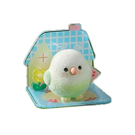 PatungKu Cute Flocking Bird Miniature Statue Office Desk Accessories ...
