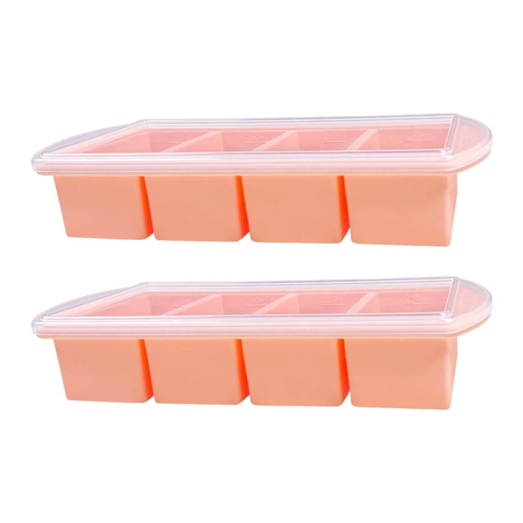 PatungKu Leakproof Silicones Ice Cubes Molds Including Cover for Spill ...