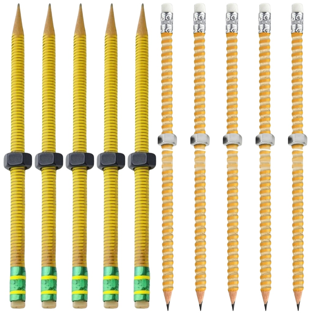 PatungKu Metal Nut Design Sensory Threaded Pencil For Classroom ...