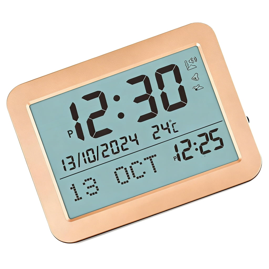 PatungKu Metal Square Desktop LCD Alarm Clock Featuring Large Screen ...