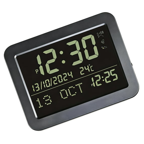 PatungKu Metal Square Desktop LCD Alarm Clock Featuring Large Screen ...