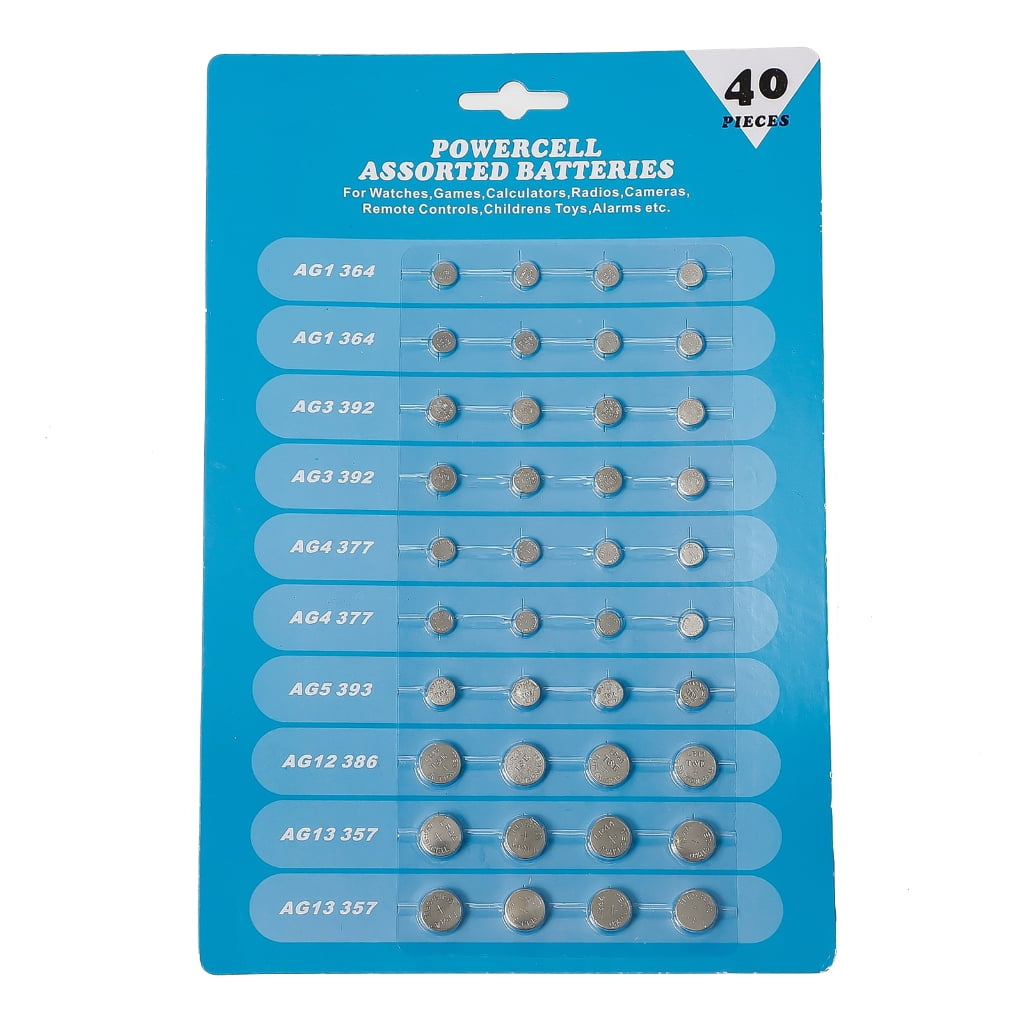 PatungKu Pack of 40 Button Cell Batteries Coin Cell Battery for Watches ...