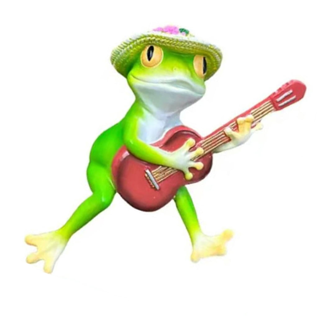 PatungKu Resin Guitar Frogs Figurine Statue Garden Decors Figurines for ...