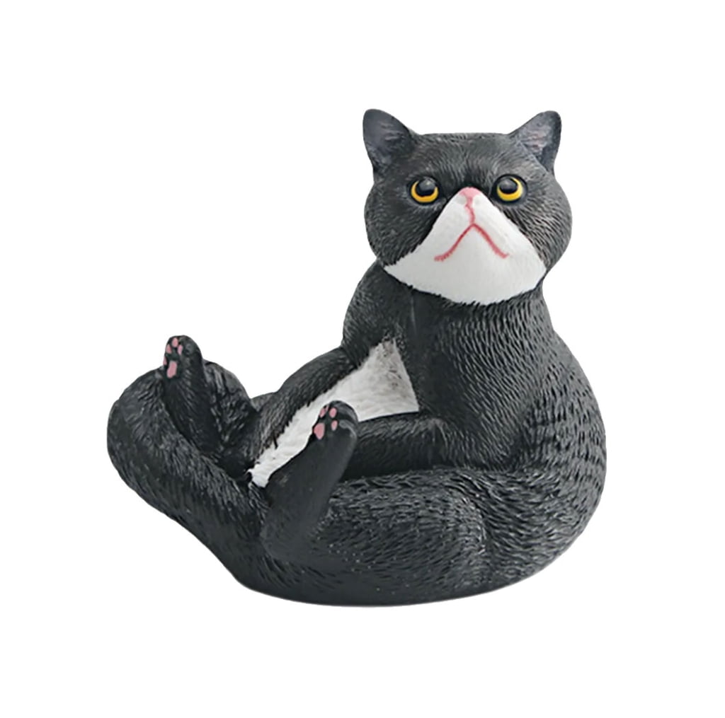 PatungKu Stylish PVC Miniature Cats Figurine Ornament Study Room Office ...