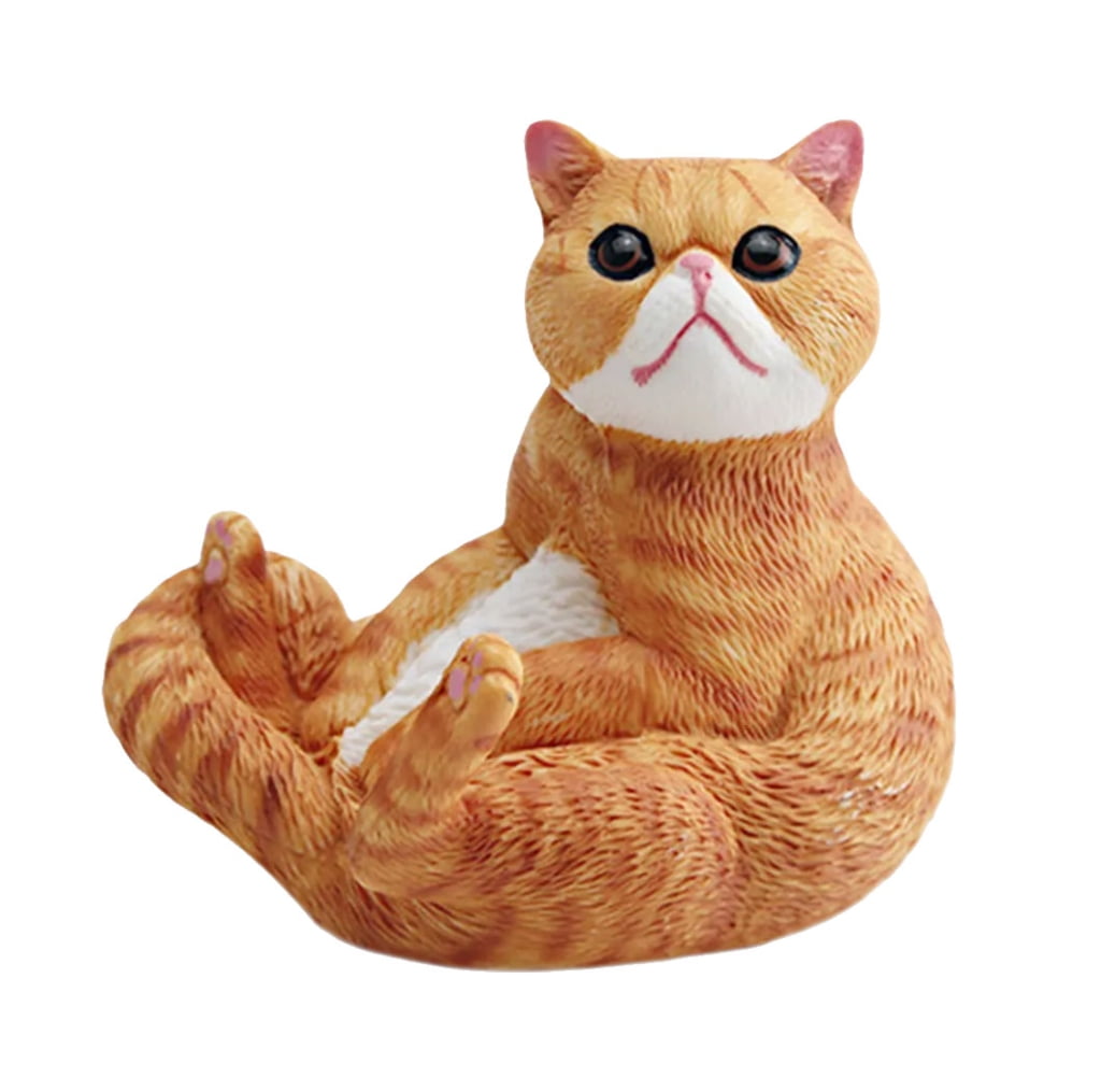 PatungKu Stylish PVC Miniature Cats Figurine Ornament Study Room Office ...