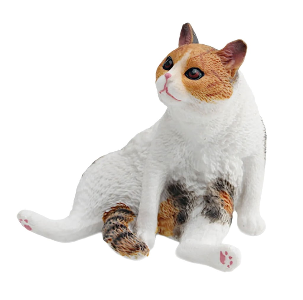 PatungKu Stylish PVC Miniature Cats Figurine Ornament Study Room Office ...