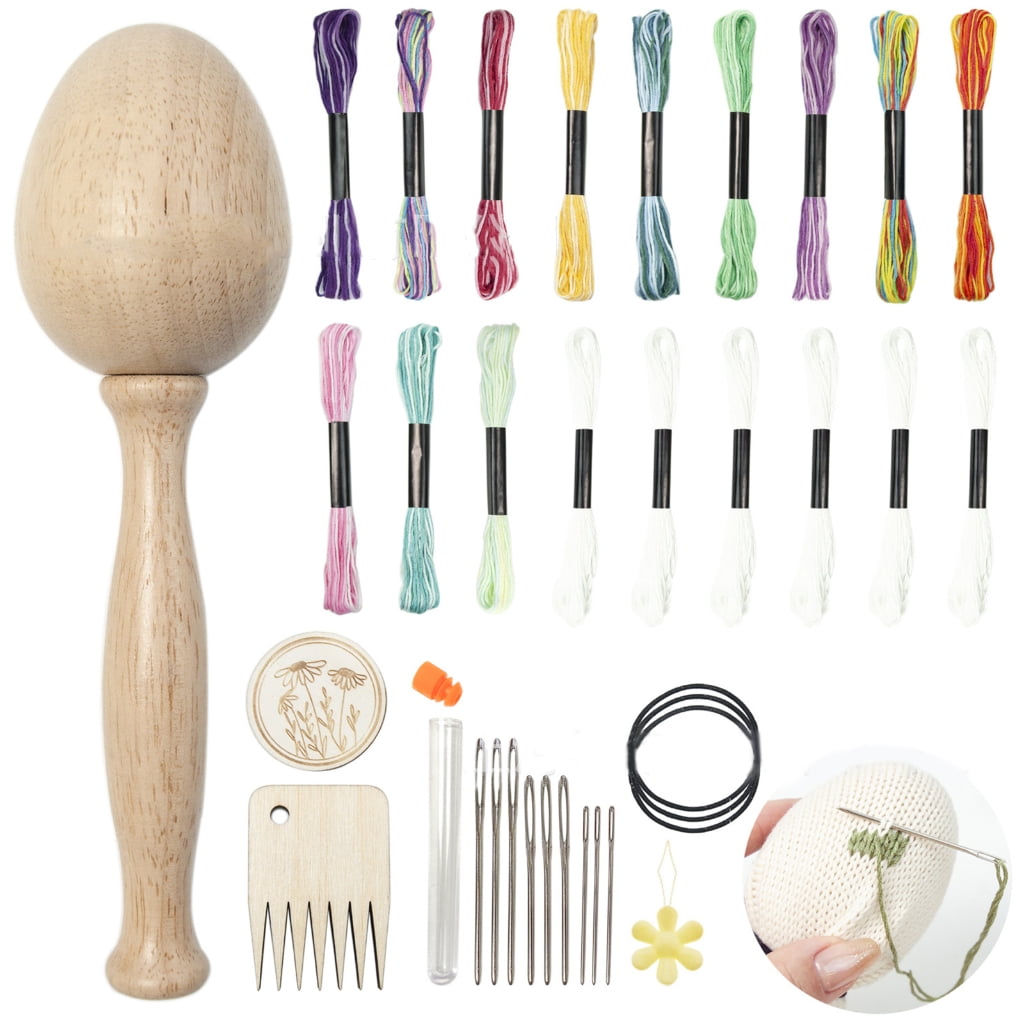 PatungKu Wood Darning Egg Thread Needle Kits Sewing Tool Needlework ...