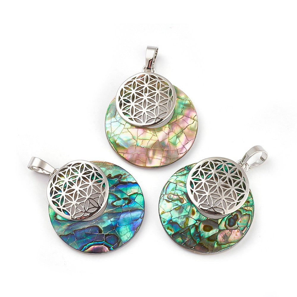 Paua Shell 5 pc Natural Paua Shell Pendants Spiritual Charms with ...