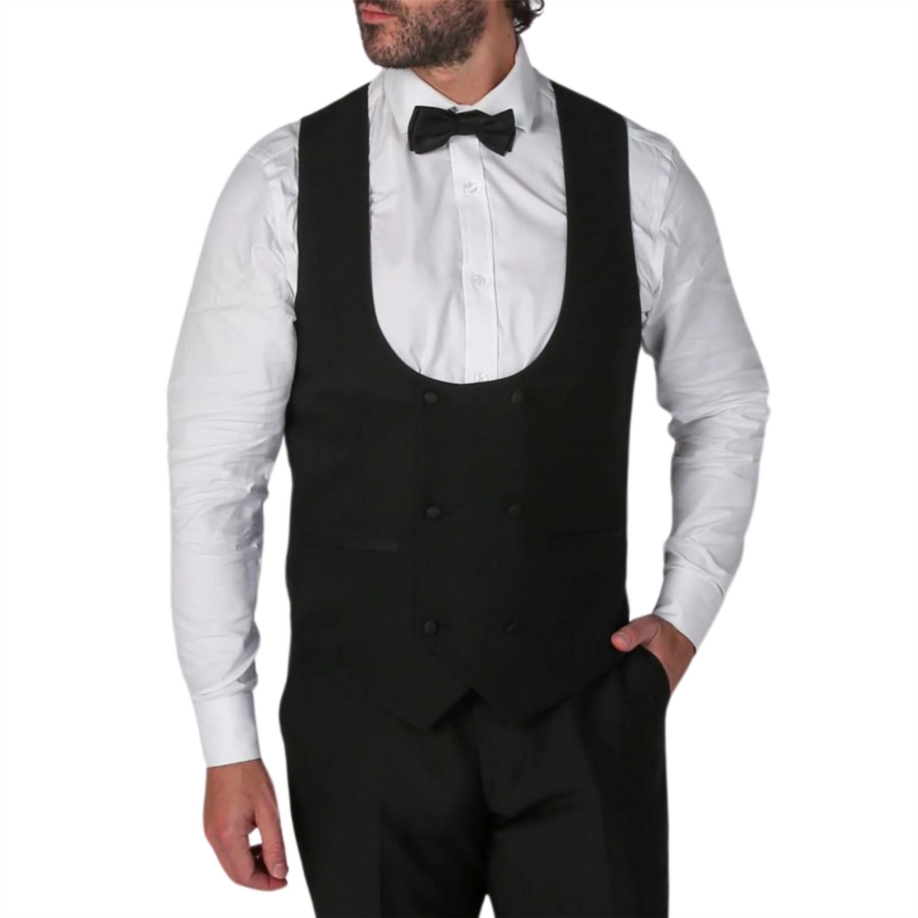 Paul Andrew Ford - Men's Black Double Breasted Waistcoat - Walmart.com