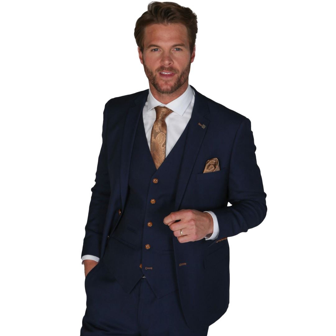 Paul Andrew Mayfair- Men's Plain Navy Wedding Blazer - Walmart.com