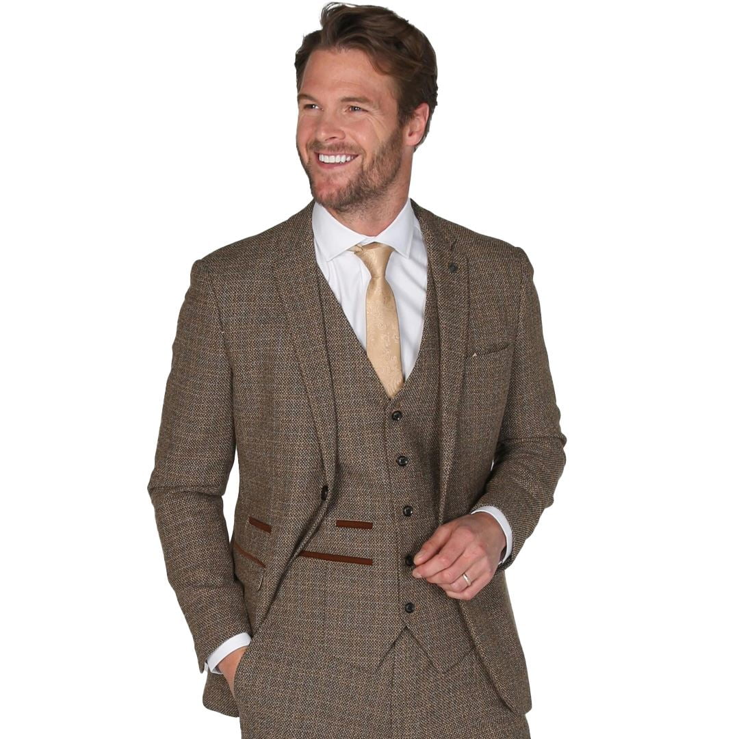 Paul Andrew Ralph - Men's Tweed Brown Check Blazer - Walmart.com