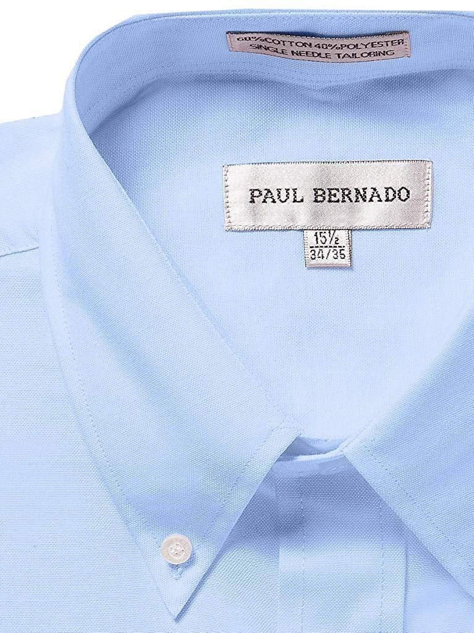 Paul Bernado Men's Long Sleeve Button-Down Oxford Shirt 15.5 34/35 ...