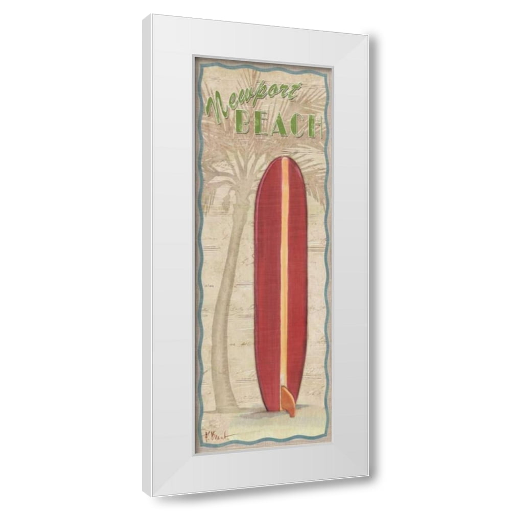 Paul Brent 11x24 White Modern Wood Framed Wall Art Titled - Surf Panel ...