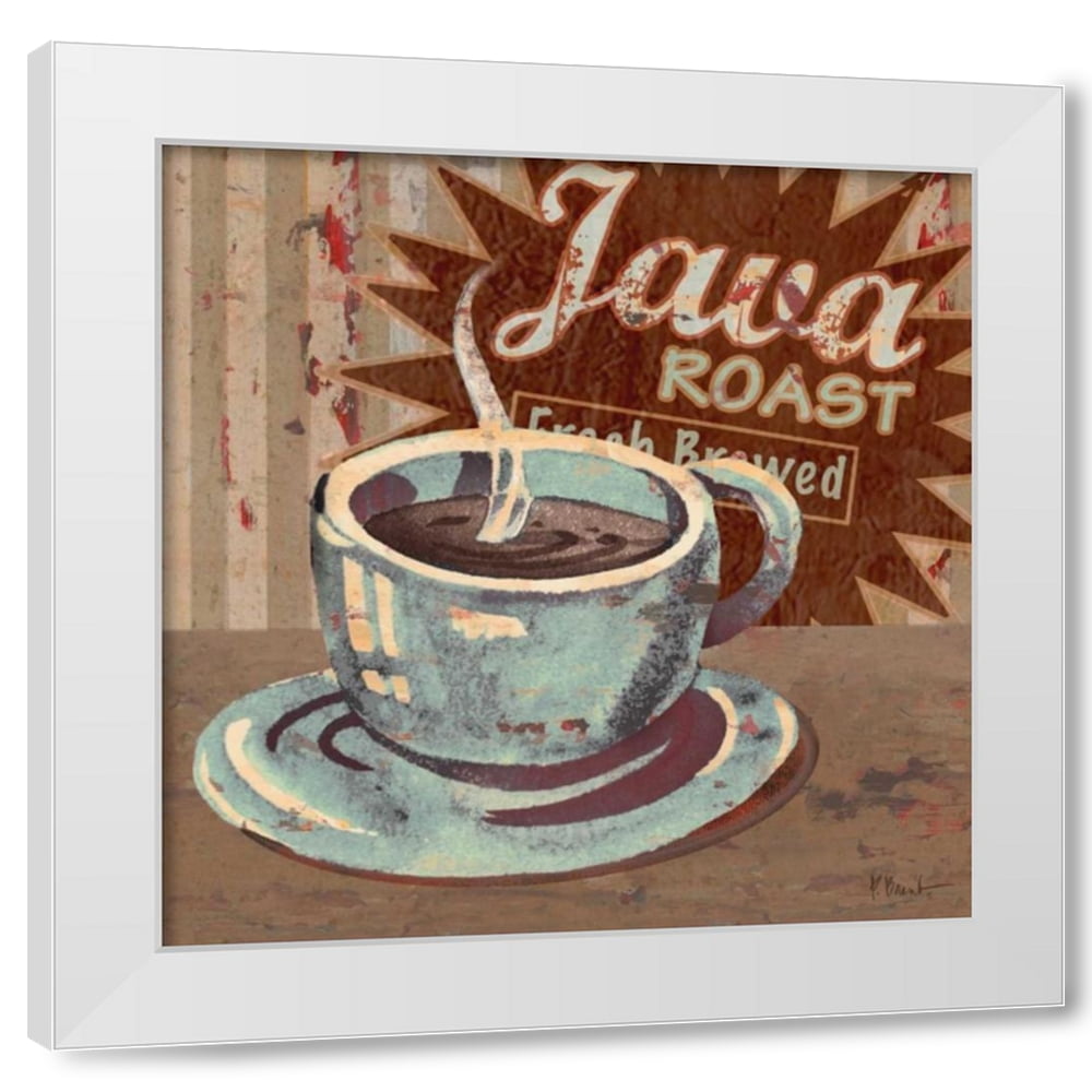 Paul Brent 12x12 White Modern Wood Framed Wall Art Titled - Coffee Brew ...
