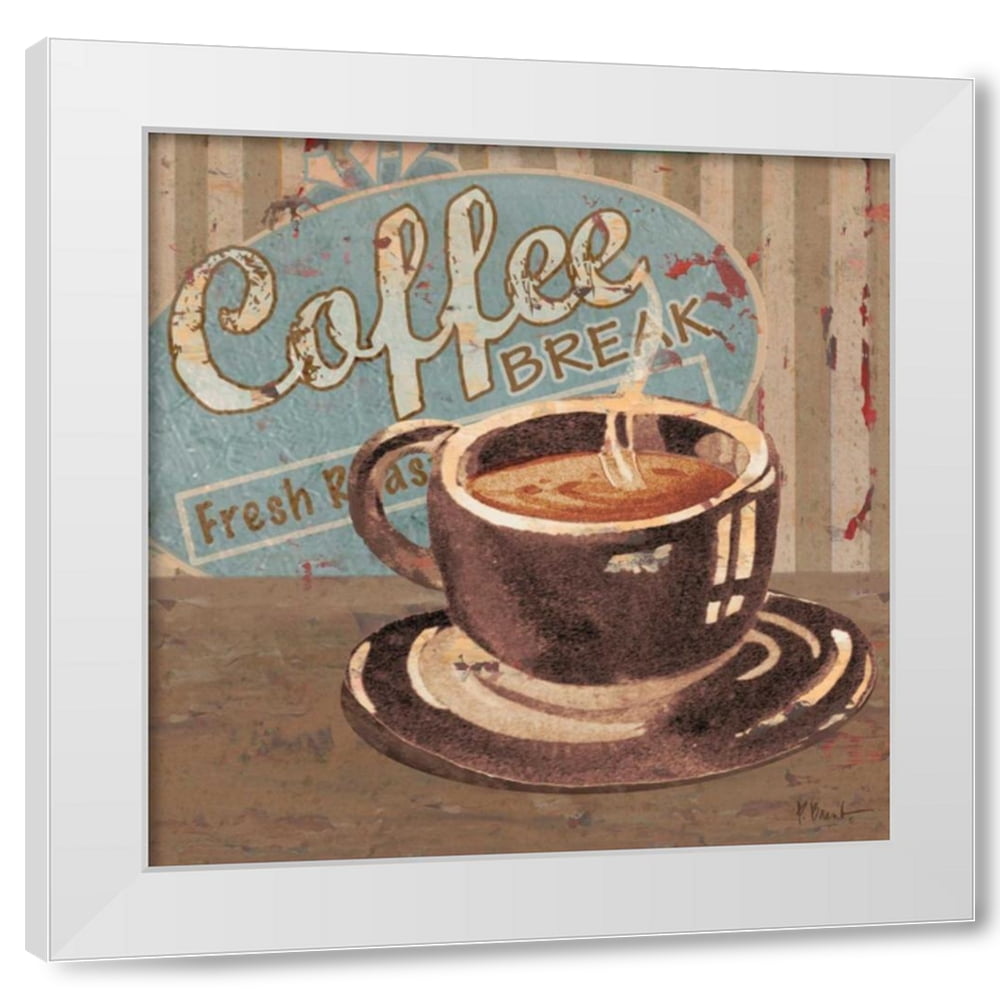 Paul Brent 15x15 White Modern Wood Framed Wall Art Titled - Coffee Brew ...
