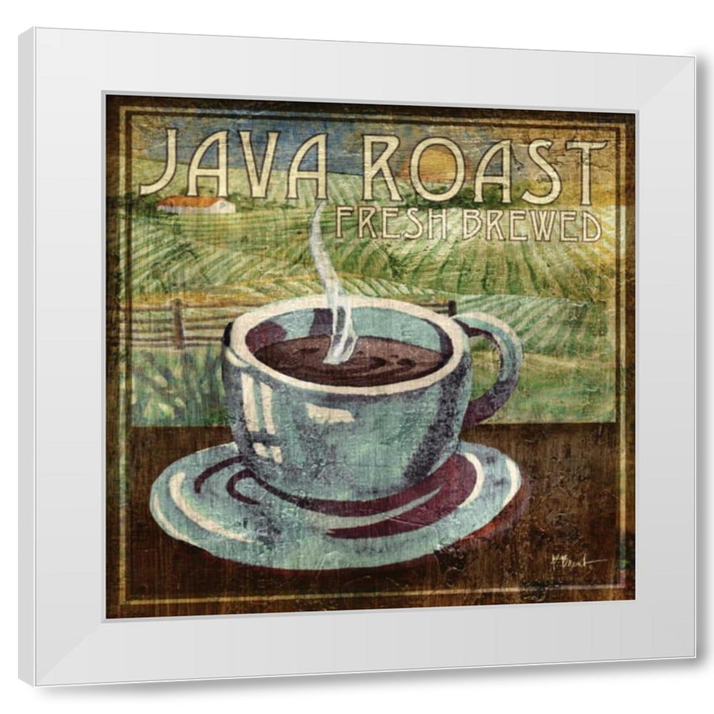 Paul Brent 20x20 White Modern Wood Framed Wall Art Titled - Java Roast ...