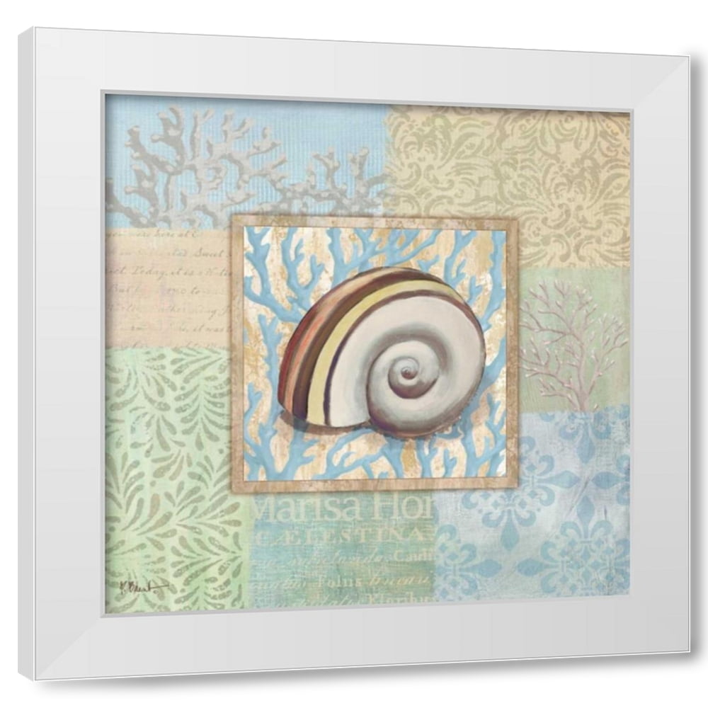 Paul Brent 26x26 White Modern Wood Framed Wall Art Titled - Oceanic ...