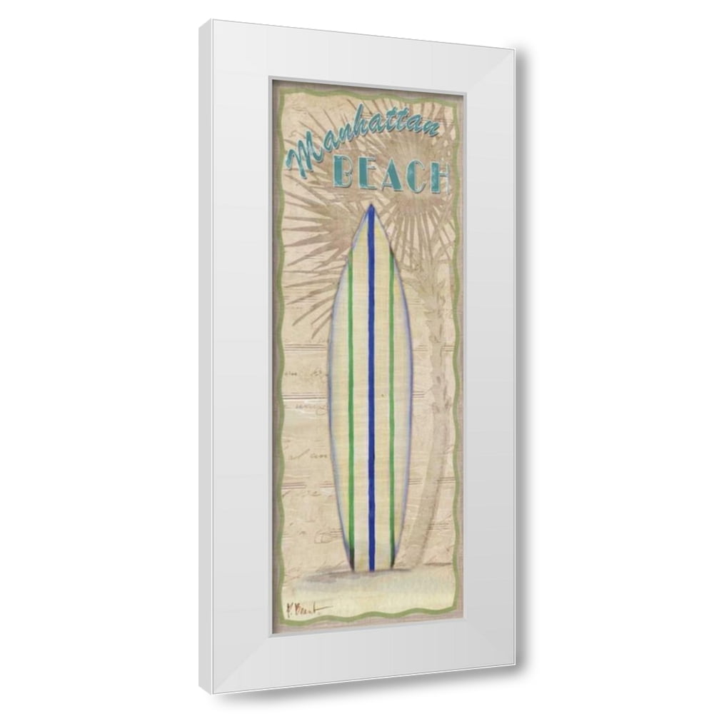 Paul Brent 7x14 White Modern Wood Framed Wall Art Titled - Surf Panel ...