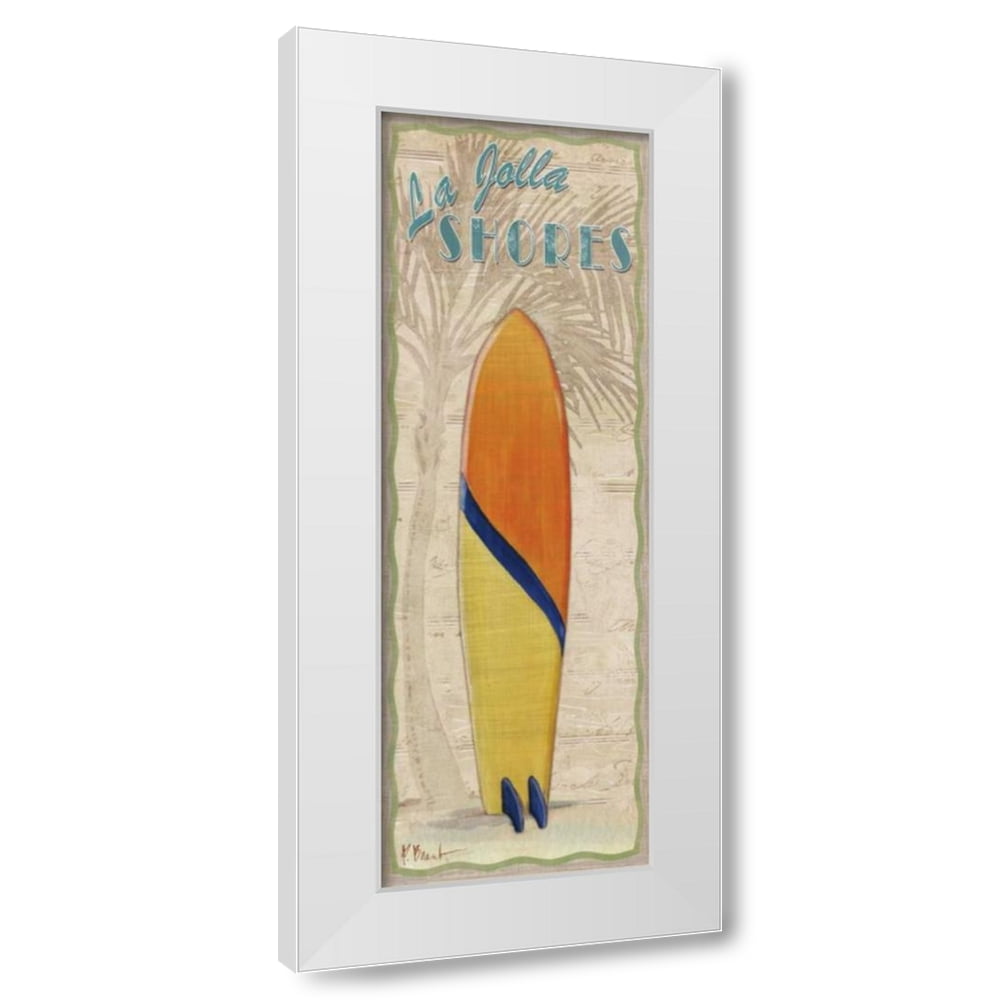 Paul Brent 9x18 White Modern Wood Framed Wall Art Titled - Surf Panel ...